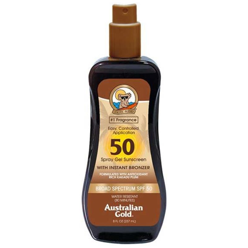 AUSTRALIAN GOLD SPF 50 SPRAY GEL WITH BRONZER 237ml - Zourbakis Pro Shop