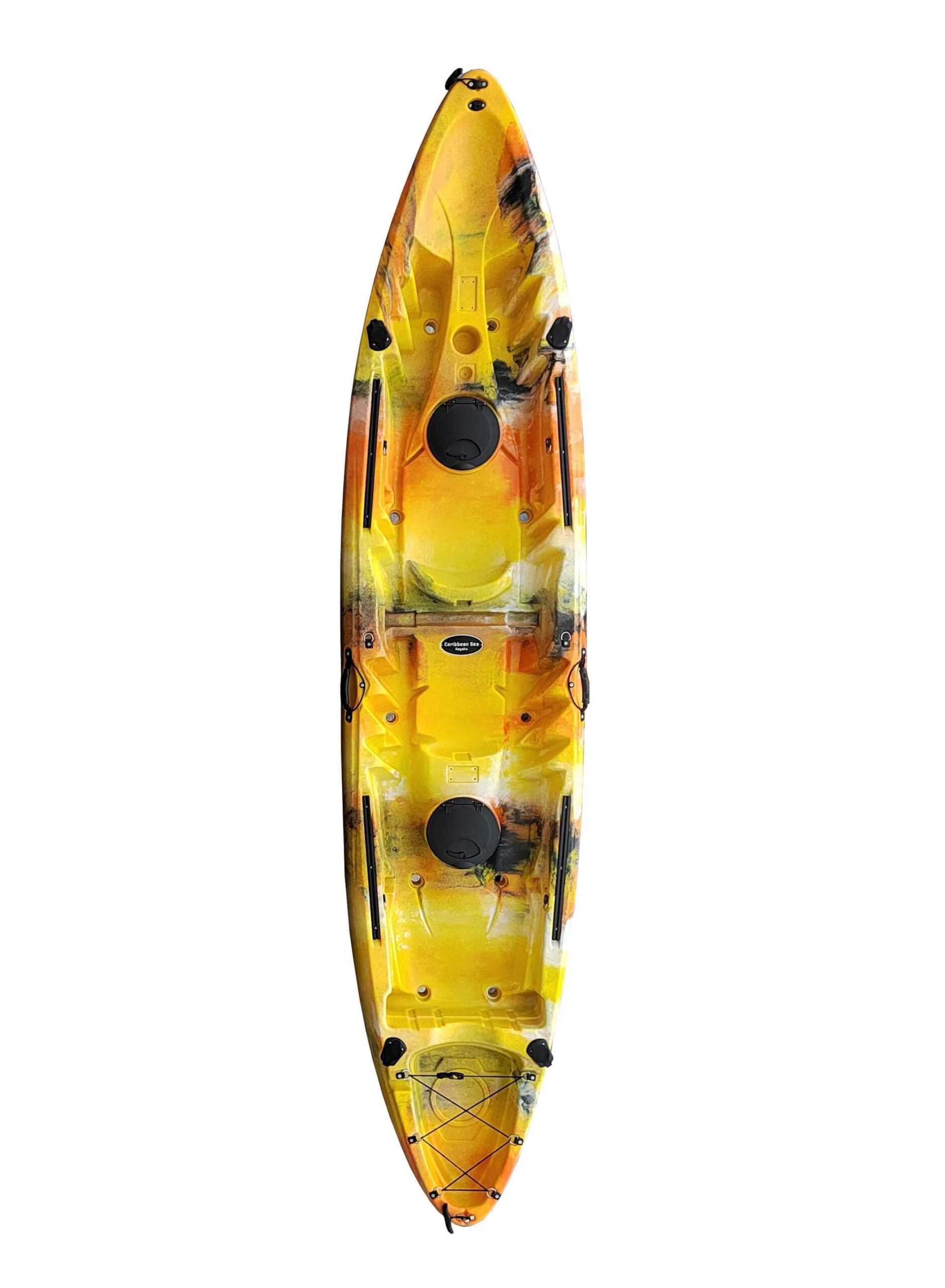 CARIBBEAN SEA KAYAKS 12’9″ ΚΙΤΡΙΝΟ CAMO 2 + 1 ΣΚΛΗΡΟ KAYAK + ΚΟΥΠΙΑ ...